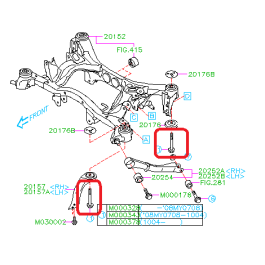 Subaru OEM Subframe Bolts