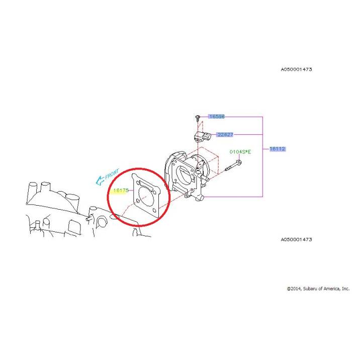 Throttle Body Gasket for 2004 - 2005 STI, Legacy GT, and Forester XT