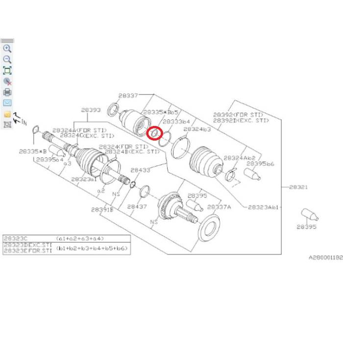 WRX Axle Snap-ring - Transmission side