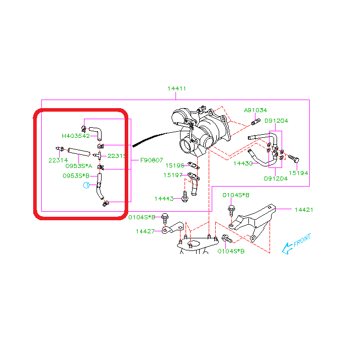 Subaru OEM Turbo Vacuum Line Kit w/ Restrictor (06-08 FXT)