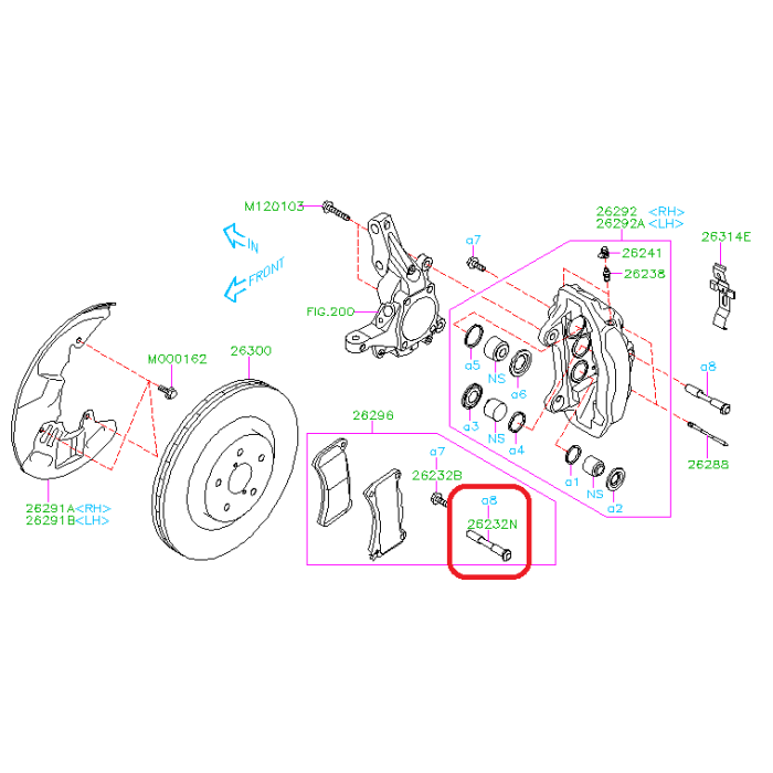 Subaru OEM Brake Pad Pin Nut (18-21 STI)