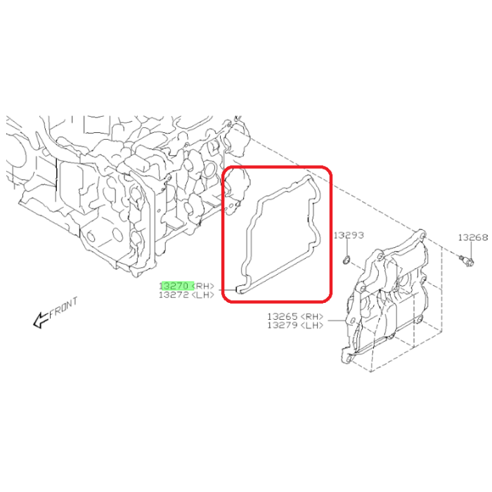Subaru OEM Valve Cover Gasket - RH (2022+ WRX, 2022+ BRZ)