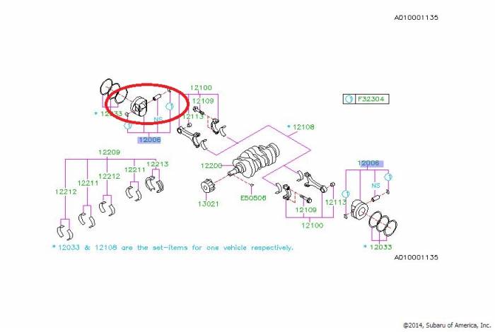 EJ255 Subaru OEM Pistons